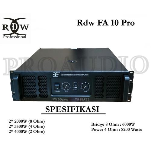 Jual POWER AMPLIFIER 2 CHANNEL RDW FA 10 PRO FA10 PR0 2000 WATT ...