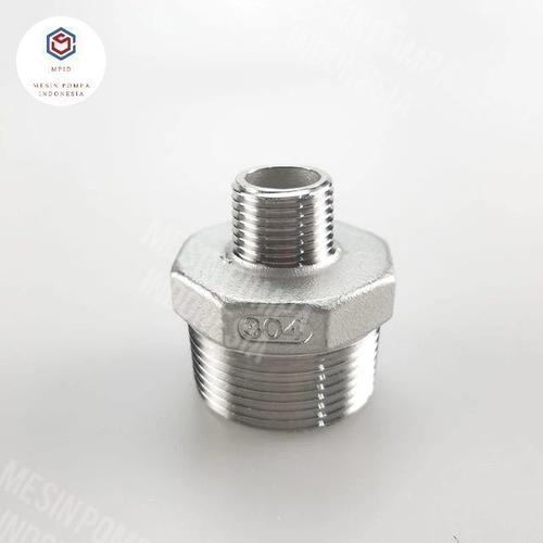 Jual DOUBLE NEPEL REDUCER STAINLESS SS304 1 x 1/2 x 3/4" / V-SOK NEPEL - Jakarta Barat - Mesin ...