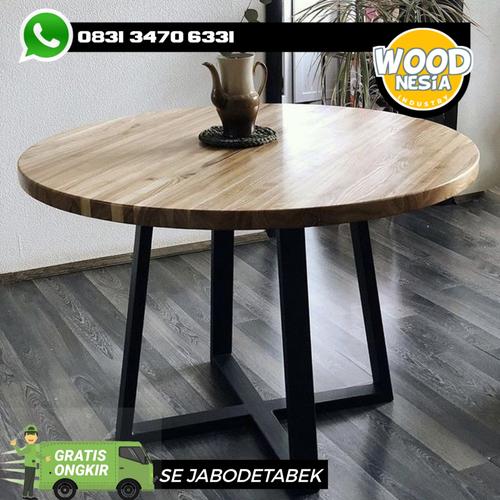 Jual meja bulat cafe - meja bundar kayu mahoni - Kota Tangerang ...