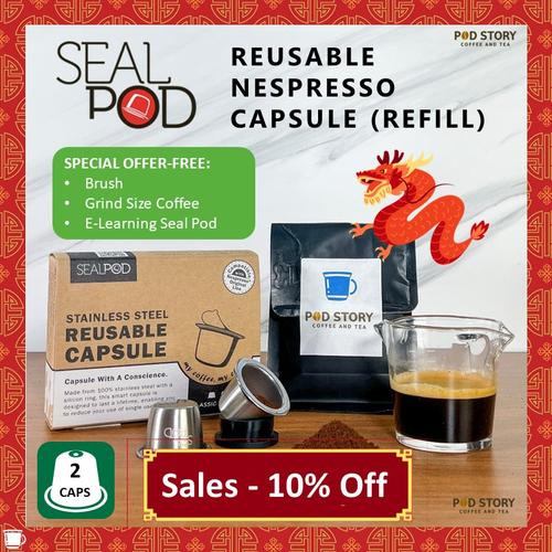Jual Reusable Nespresso Capsule refill stainless - SEALPOD Refillable ...