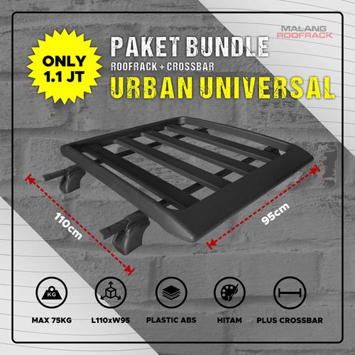 Jual PROMO Roof Rack Urban Rak Atas Mobil Plastik ABS - RAK + CROSSBAR ...