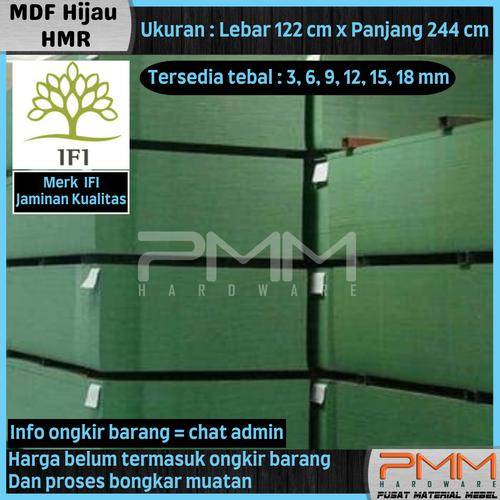 Jual MDF HMR hijau 3mm 6mm 9mm 12mm 15mm 18mm 122cm x 244xm tahan air ...