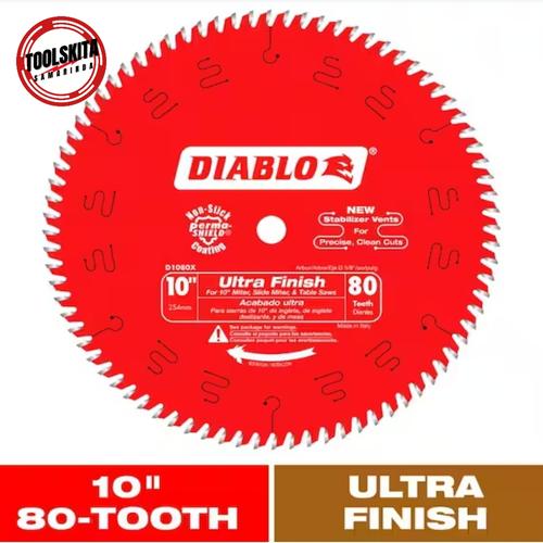Jual Circular Saw Blade Diablo 10 in. 80T Ultra Finish Wood D1080X ...