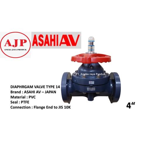 Jual DIAPHRAGM VALVE PVC PTFE FLANGE ANSI 150# / ASAHI (JAPAN) / 4 INCH ...