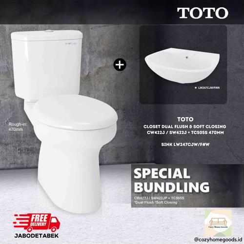 Jual CLOSET DUDUK TOTO CW 422J | KLOSET DUDUK DUAL FLUSH | TOTO CW 422J ...