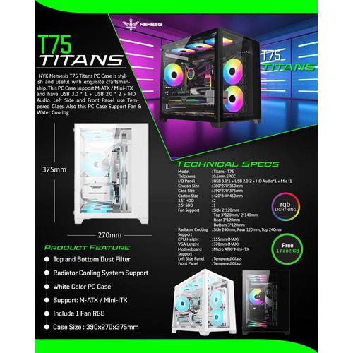 Jual PC Case NYK Nemesis TITANS T75 - Hitam - Kota Banjarmasin - MEGA ...
