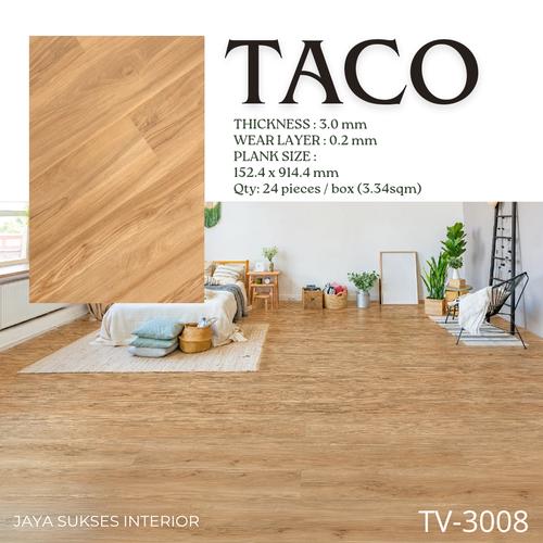 Jual Vinyl Lantai Motif Kayu TACO TV 3008 Sand Malmo Tebal 3mm / box ...