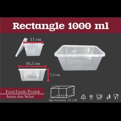Jual Kotak Makan Bening 1000ml/Lunch Box/Thinwall/Food Container ...