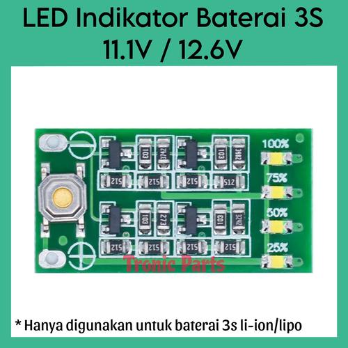 Jual LED Indikator Kapasitas Baterai 3S 12.6V 11.1V Lithium Lipo ...