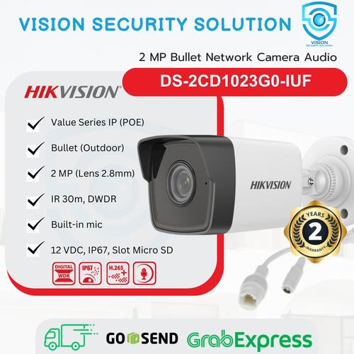 Promo Kamera CCTV IP Hikvision Outdoor 2MP DS-2CD1023G0-IUF Audio - Kab. Tangerang - Vision ...