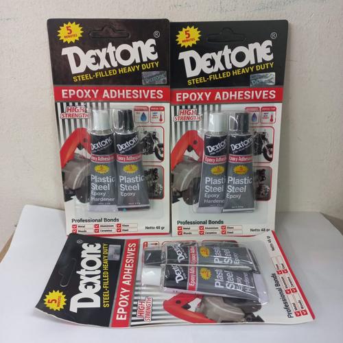 Jual DEXTONE STEEL FILLED HEAVY DUTY EPOXY ADHESIVE 5 MINUTES PLASTIC ...