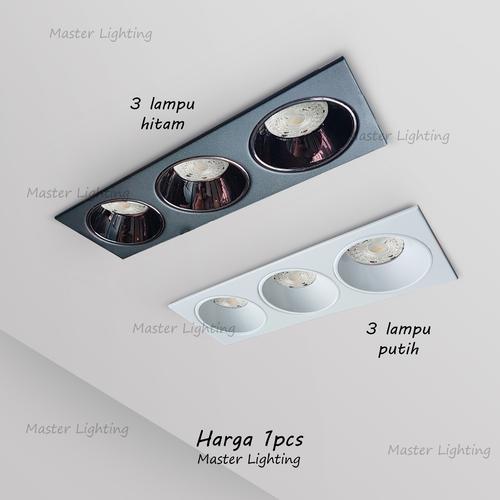 Jual Lampu downlight + reflector fiting Mr16 kotak panjang 2lampu ...