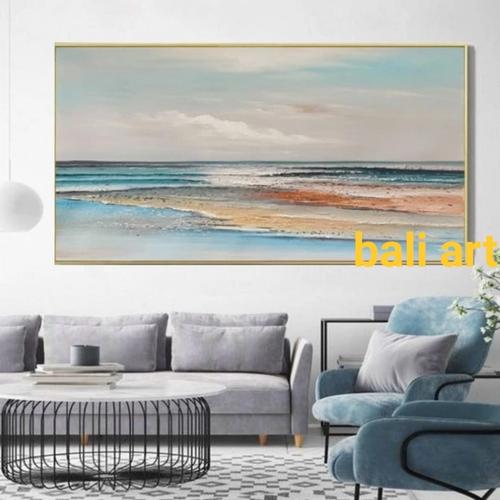 Jual lukisan kanvas abstrak laut +frame 15d - 120x200 frame - Kab ...