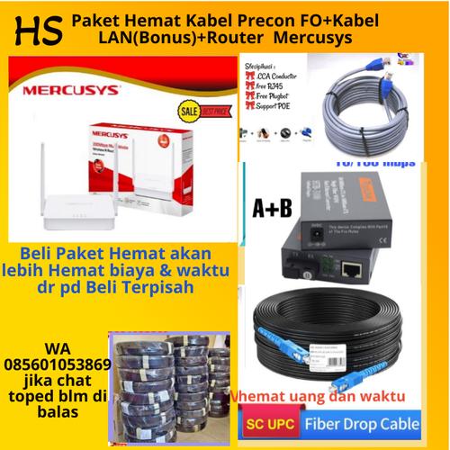 Jual Precon Fiber Optic 300M Bundling HTB+Router + Kabel LAN Paket ...