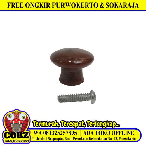 Jual D 2 CM / COBZ Tarikan Pegangan Handle Laci Lemari Bulat PVC Coklat ...