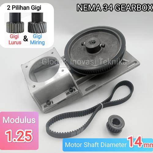 Jual Gearbox gear box rack pinion CNC nema 34 motor stepper - Lurus ...