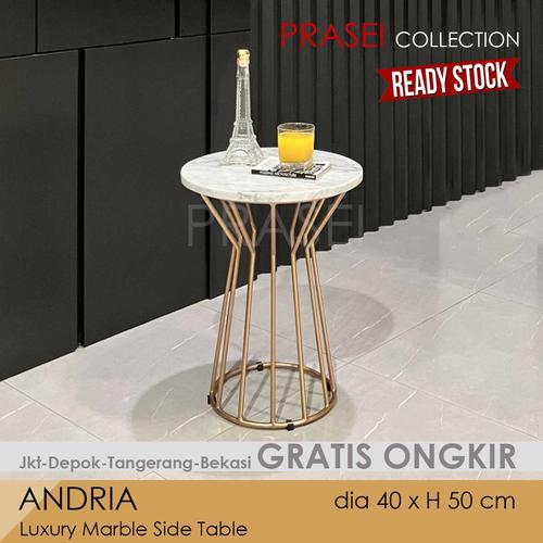 Jual ANDRIA - Carrara Marble Round Table Meja Bulat Sudut Bulat Meja ...
