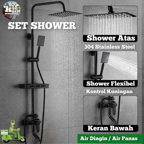 Jual Set Shower Mandi Bathroom Faucet Bathup Mixer 3 Way Shower Kamar ...