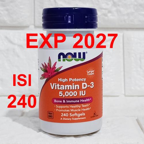 Jual Now Foods Food Vitamin Vit D-3 D 3 D3 5000IU 5000 IU 5,000iu 120 - 120 Softgels - Jakarta ...