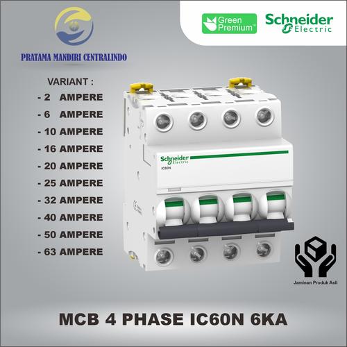 Jual MCB 4 PHASE iC60N 6kA SCHNEIDER 4 POLE 4P - 2 AMPERE s.d 63 AMPERE ORI - 2A - Jakarta Barat ...