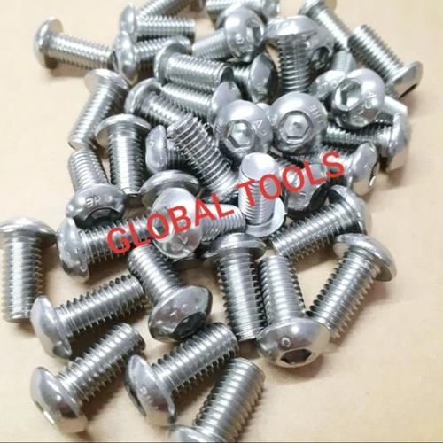 Jual button L ss m8x20 allen bolt nut ss304 sus ThE tong m8 baut 12 - Jakarta Barat - Global ...