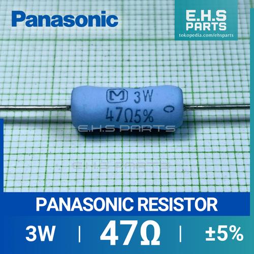 Jual Resistor 47 Ohm 3 Watt 5% ORIGINAL PANASONIC 3W 47R HIGH QUALITY ...