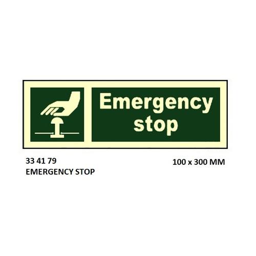 Jual IMO Safety Sign Emergency Stop IMPA 33.4179 Ukuran 100x300 IMO ...