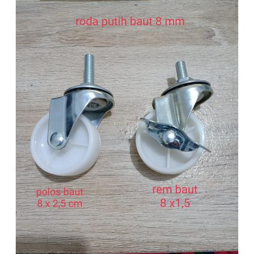 Jual Roda Lemari Putih 2", Roda Nylon 2 inch, Rak Screw, Roda Caster ...