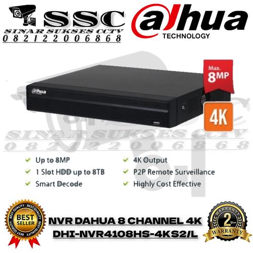 Jual NVR DAHUA 8 Channel 4K DHI-NVR4108HS-4KS2/L BERGARANSI RESMI - NON ...