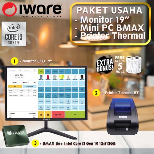 Promo Iware Paket Usaha PC Mini Kasir Windows 11 Monitor Printer 12 ...
