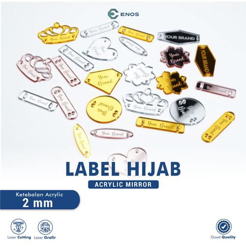 Jual Label Hijab Acrylic / Label Akrilik / Label Brand Akrilik Custom ...