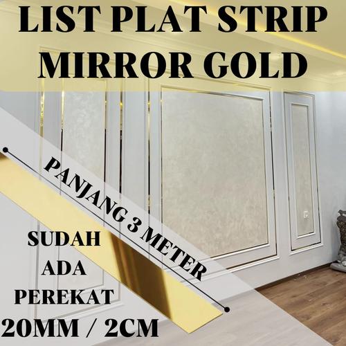Jual List Plat Strip Mirror Gold Stainless Steel 20mm x 3 meter x 0.8mm ...