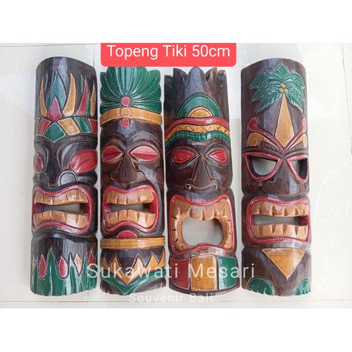 Jual Dekorasi Topeng Suku Tiki Warna Tinggi 50cm Hiasan Dinding ...