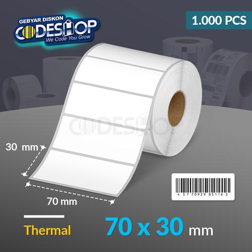 Jual Label Thermal 70x30 mm 1 Line Codeshop Core 1 Inch Isi 1000 Pcs ...