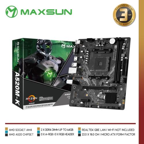 Jual MAXSUN Challenger A520M-K | Motherboard AMD A520 AM4 DDR4 M-ATX ...