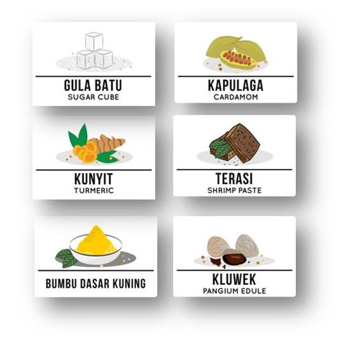 Jual Stiker Bumbu Dapur | Stiker Toples Bumbu Dapur ukuran 4x6cm ...