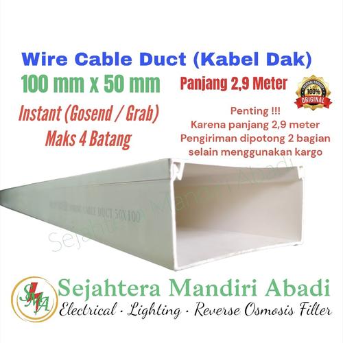 Jual Kabel Dak 100x50 Kotak Putih Tutup 2,9 Meter Duct Kabel - Kota ...