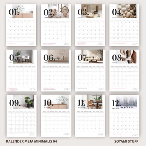 Jual Kalender Meja Minimalis 04 Aesthetic Premium Quality Spiral - Kota ...
