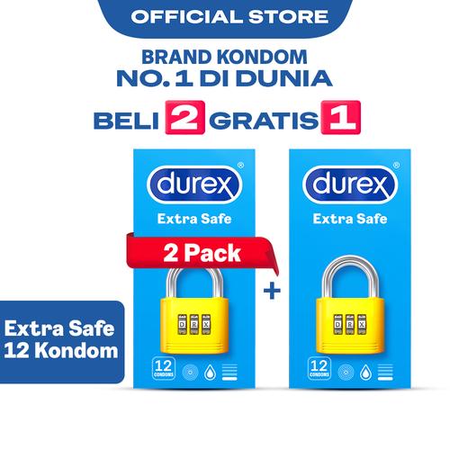 Promo BUY 2 FREE 1 - Durex Extra Safe 12s - Kondom Tebal Lebih Aman ...