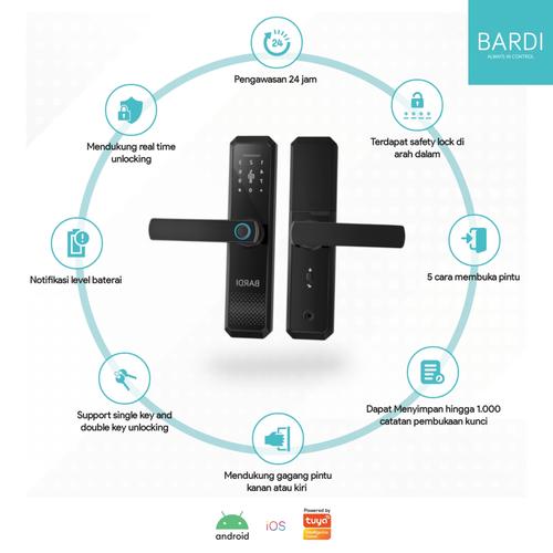 Promo BARDI Smart Door Lock with Handle RFID Fingerprint (Lite Version ...