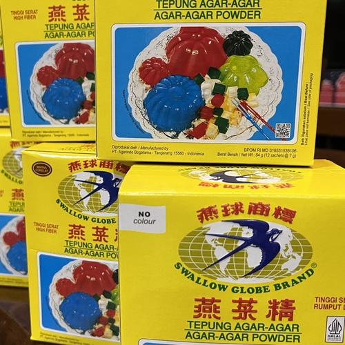 Jual Promo Swallow Globe Agar Agar 1 box isi 12 sachet @7gr PLAIN ...