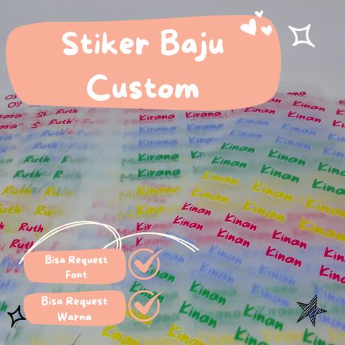 Jual Stiker Baju Label Baju Nama Label Sticker Iron on Sticker Baju ...