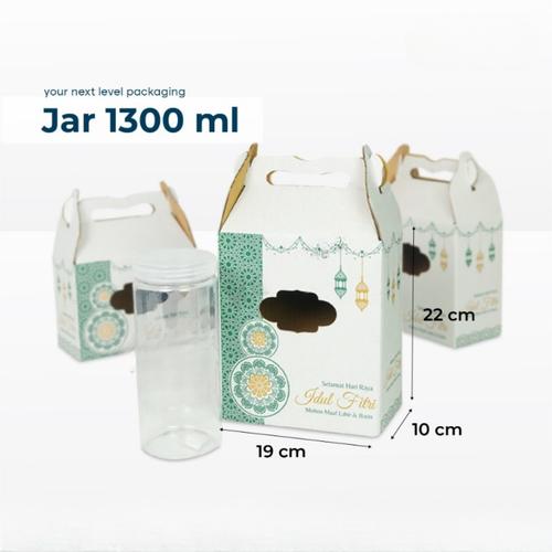 Jual box 2 toples jar 1300 ml dus parcel idul fitri kardus kemasan ...