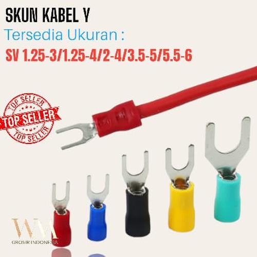 Jual Skun Kabel Y SV 3.5-5 1 PACK ISI 100PCS Skun Garpu Warna - Kuning, 1 Pack 100Pcs - Kab ...
