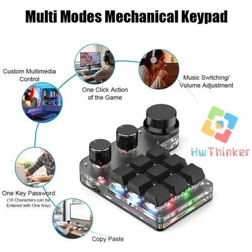 Jual Macro Mechanical Keyboard Mini 9 Keys+3 Knob Custom Keypad Streamer - Jakarta Pusat ...