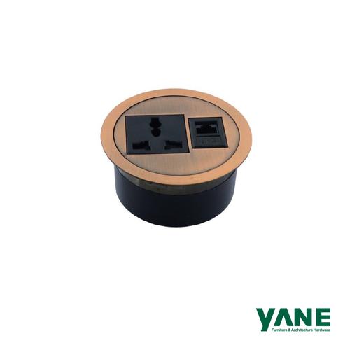 Jual Tabletop / TABLETOP POWER SOCKETS LAN PS001 ROUND YANE ZINC - AC ...
