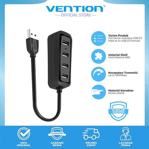 Jual Vention J43 High Speed Mini 4 Ports USB 2.0 Hub - 0.5 Meter ...