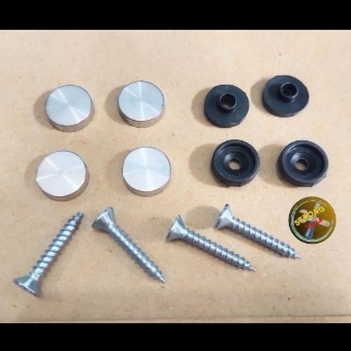 Jual Dop Screw - Tutup Skrup Kaca 12 mm Tipis Stainless (Perset isi 4 ...