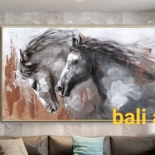 Jual lukisan kanvas abstrak kuda +frame 15dl - 60x80 +frame - Kab ...