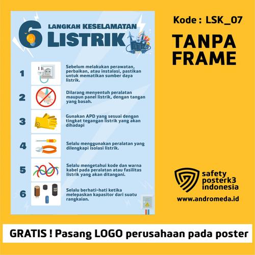 Jual Safety Poster K3: 6 Langkah Keselamatan Listrik - 42x30 cm - Kota ...